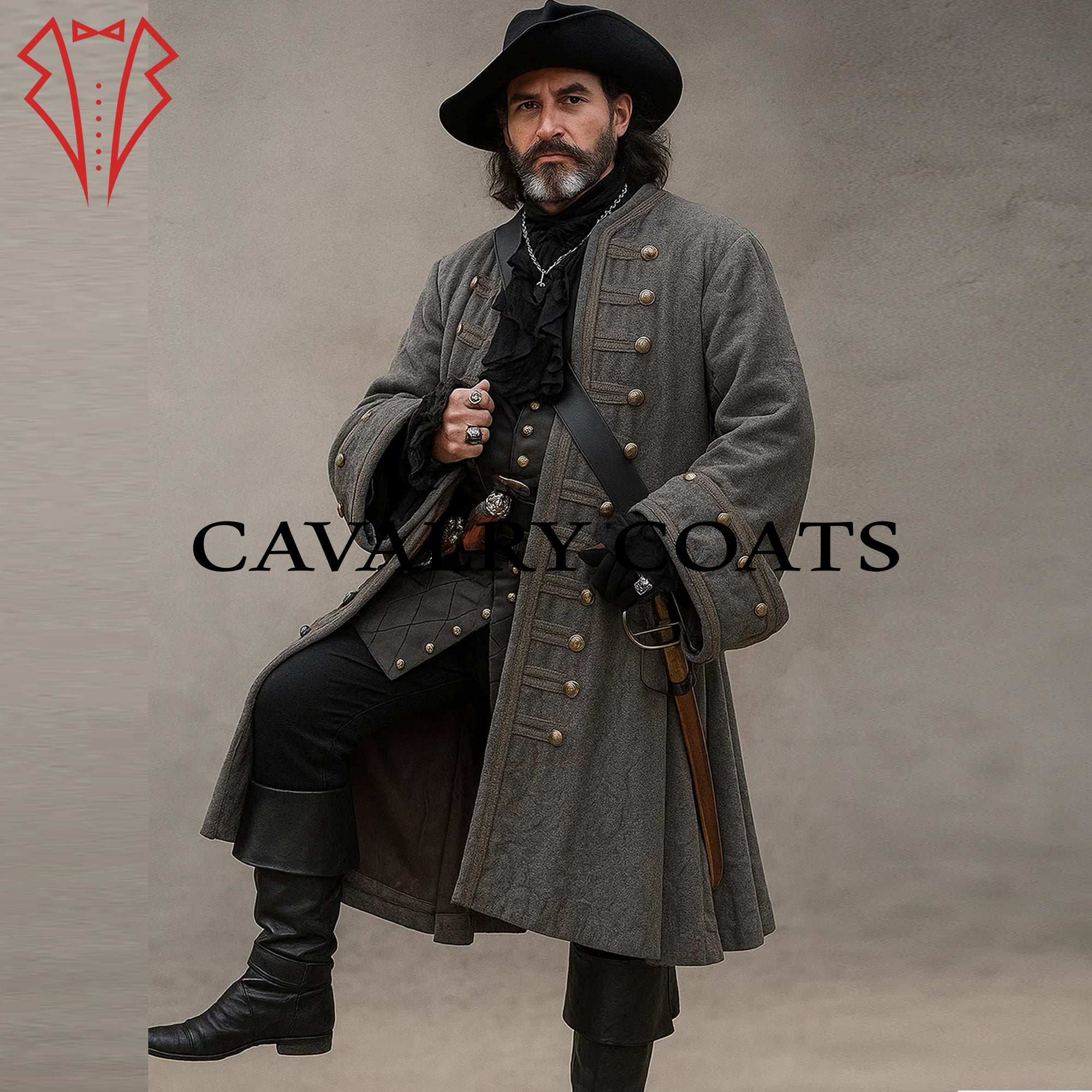 Captain Pirate Coat Halloween Costume Outfit – Cavalry Coats