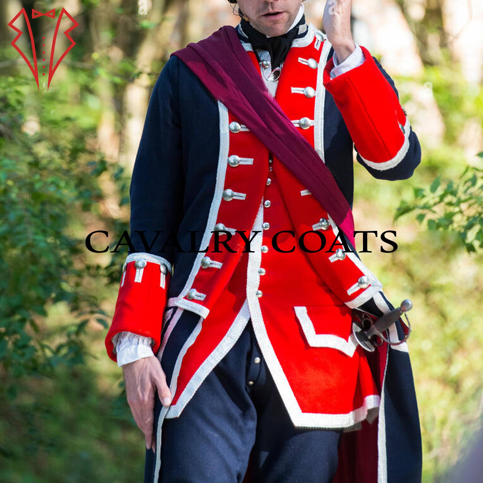 George Washington Uniform Continental Army War Soldier Navy Blue Coat ...