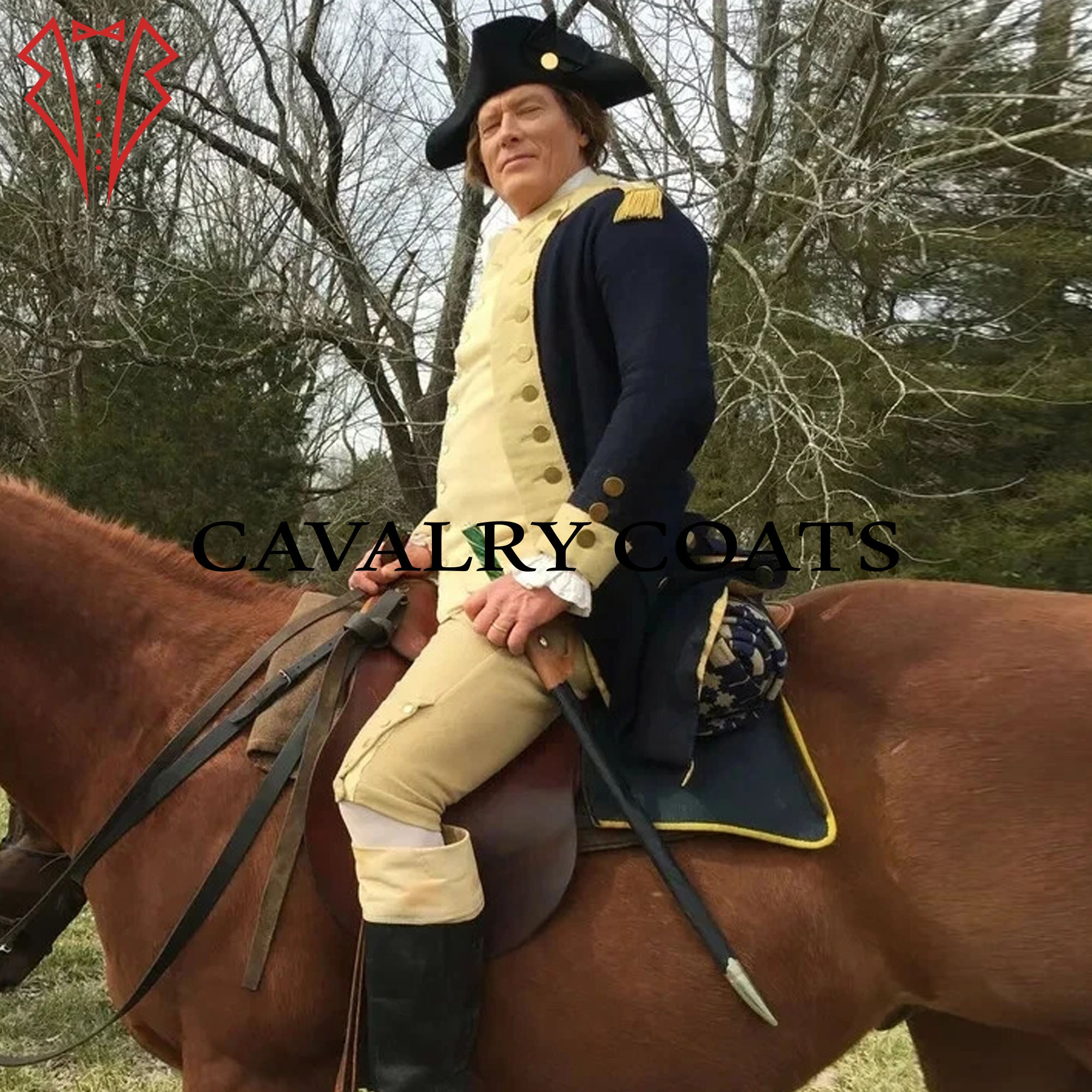 George Washington General Revolution War Wool Men Coat Navy Blue Jacke ...