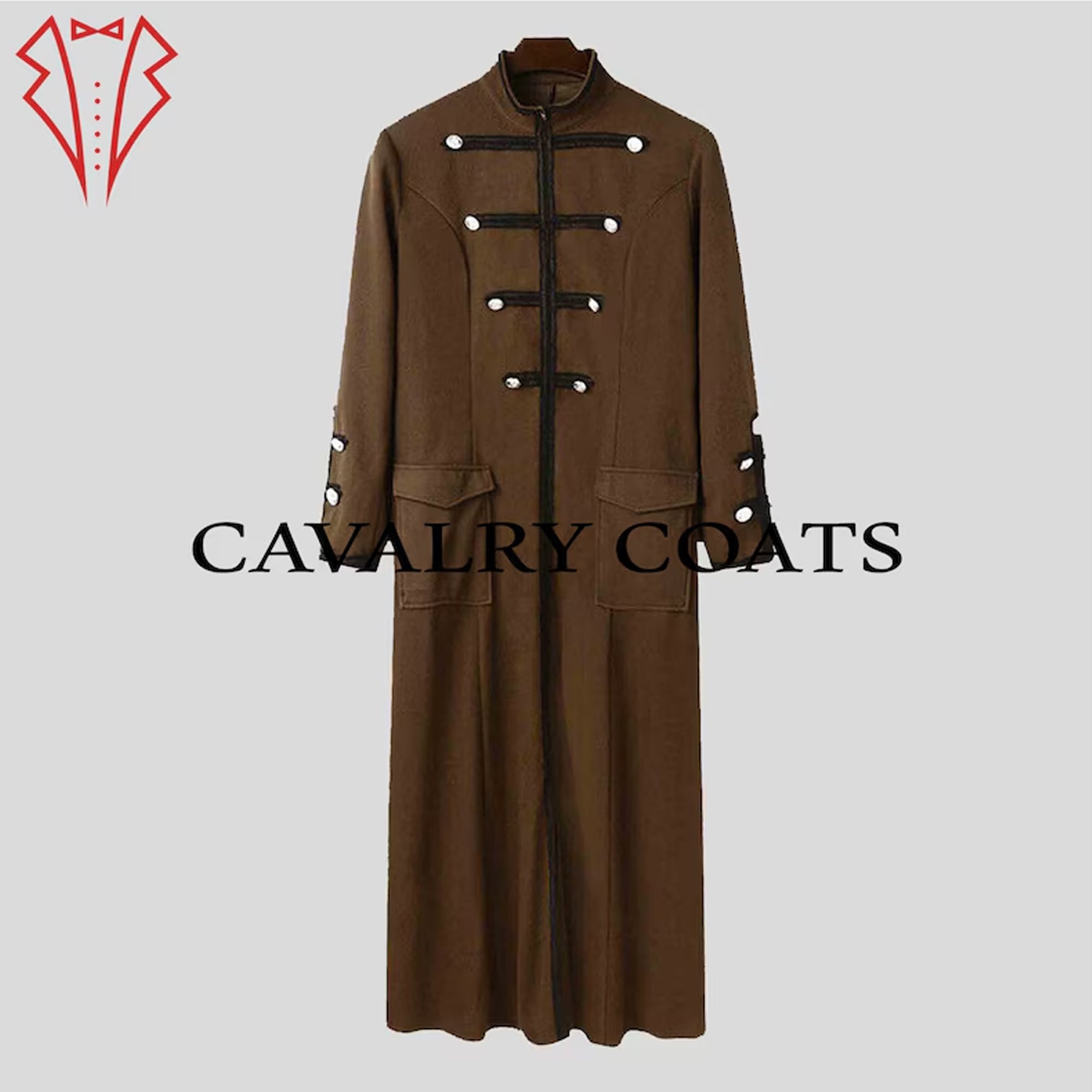 Medieval Gothic Fashion Long Jacket Victorian Steampunk Trench Coat ...