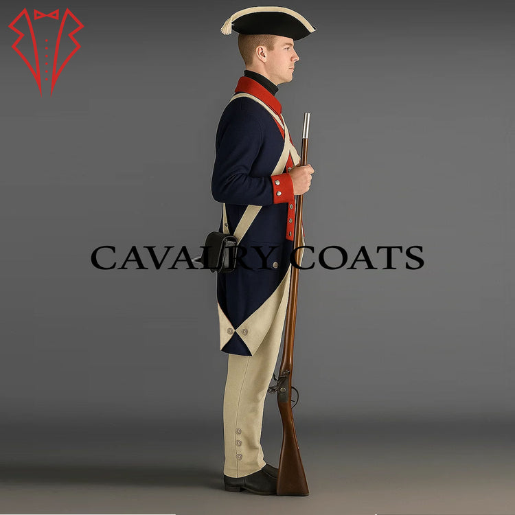 Revolutionary War Officer Jacket 18th Century Navy Blue Wool Uniform ...