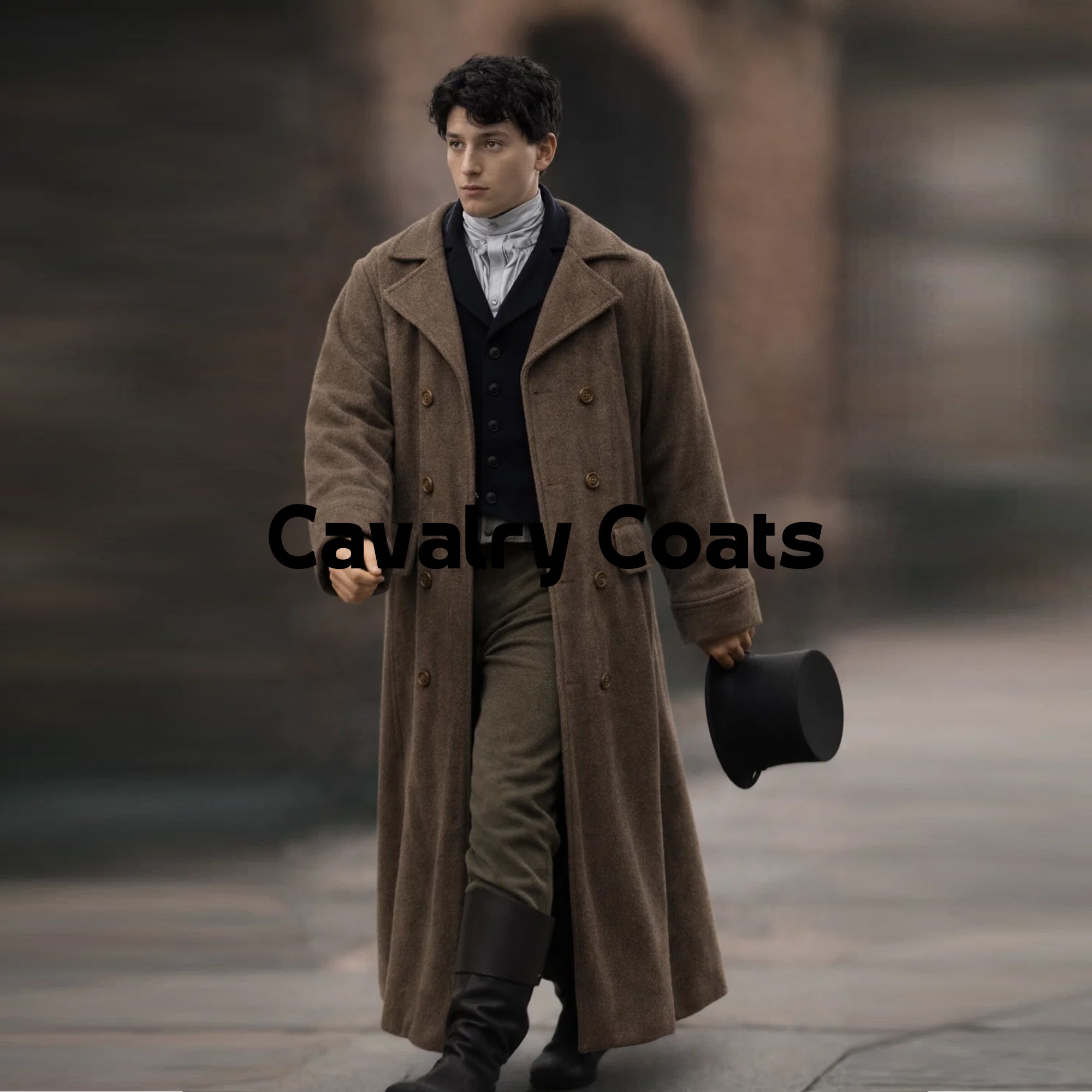 Victorian Men's Outfit Edwardian Costume Overcoat Brown Wool Coat ...