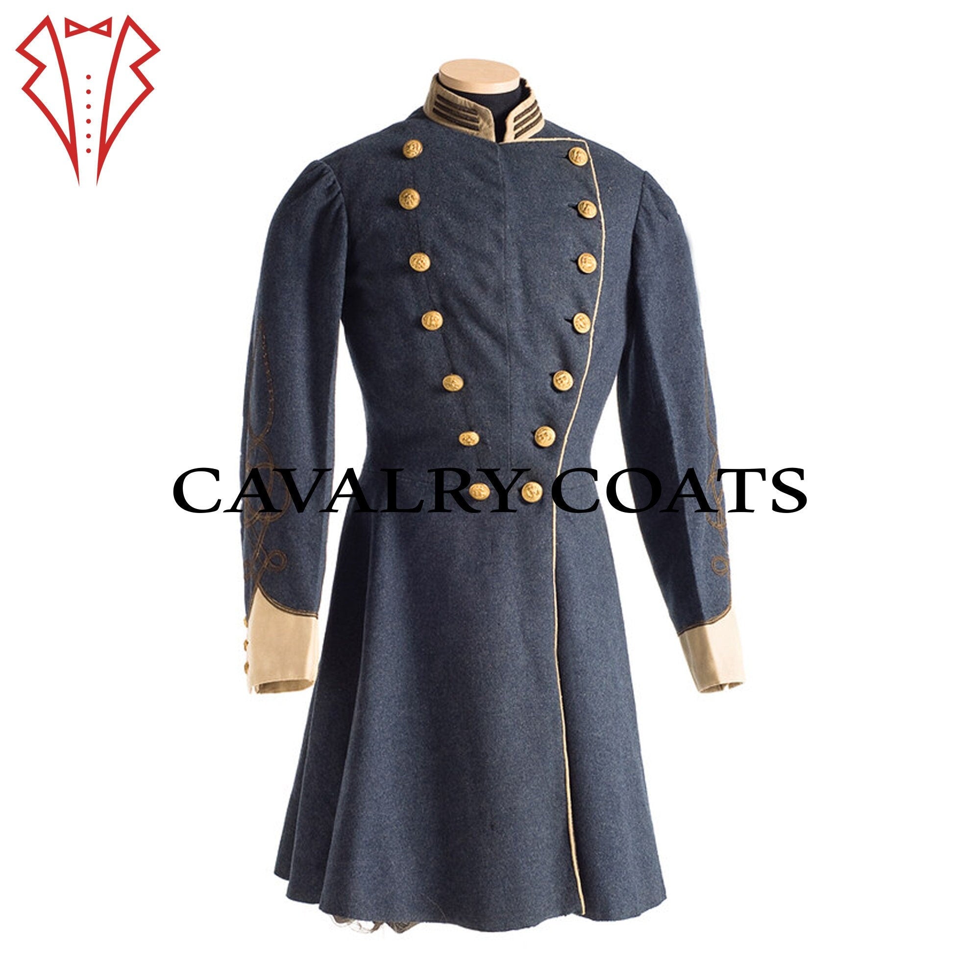 Men's 18th Century Grey Wool Frock Coat, Royal Regiment & Military Sty ...
