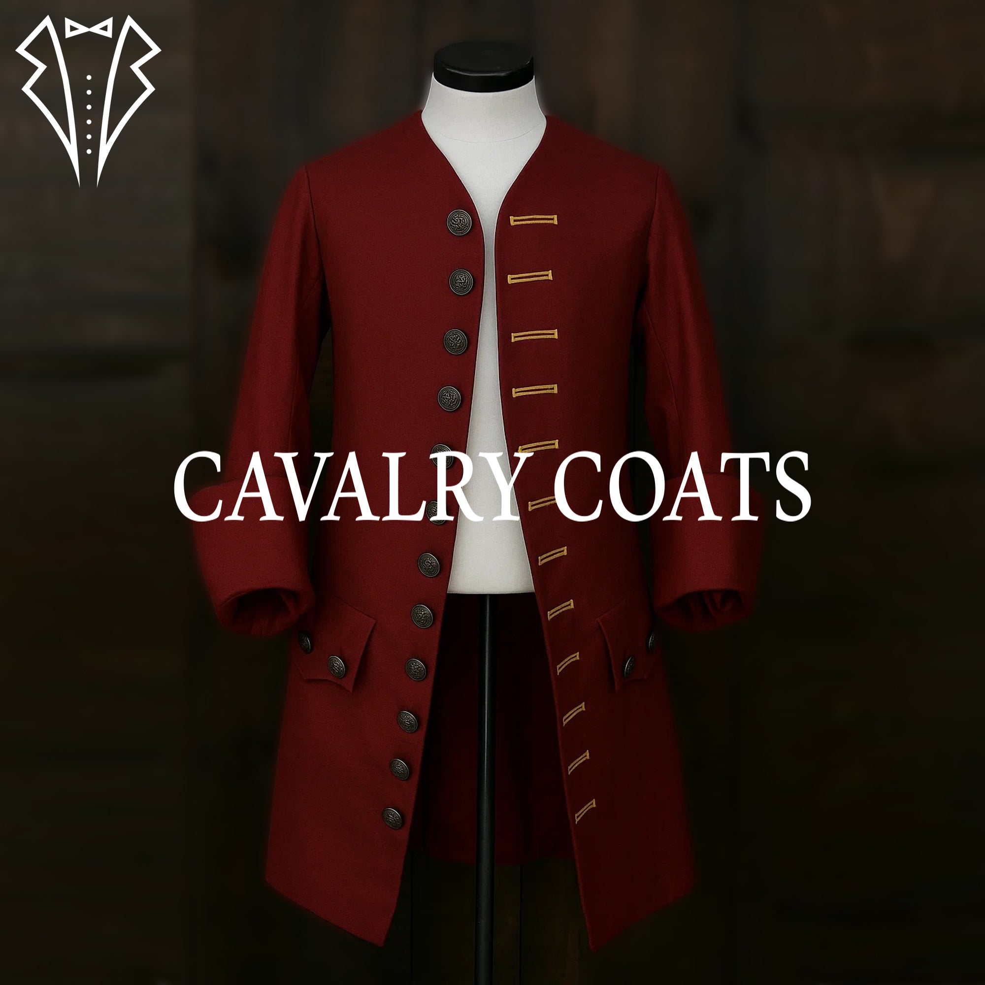 Maroon Wool Pirate Frock Coat: Handcrafted Historical Costume ...
